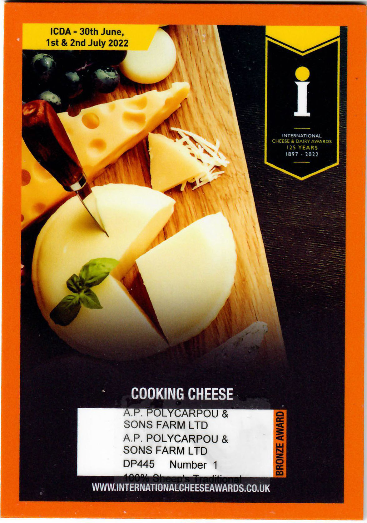 Cheese Awards 2022 – Apolycarpou